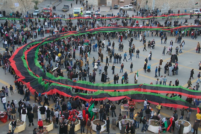 World’s longest flag raised in Tripoli